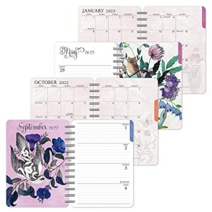 Flora & Fauna 2022-2023 Weekly Planner by Malin Gyllensvaan | On-the-Go 17-Month Calendar (Aug 2022 - Dec 2023) | Compact 5" x 7" | Flexible Cover, Wire-O Binding, Elastic Closure, Inner Pocket