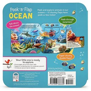 Peek-a-Flap Ocean Children's Lift-a-Flap Board Book for Children Learning about the Sea and Water Animals, Ages 2-5