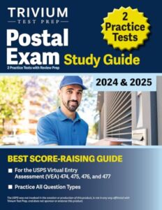 postal exam study guide: 2 practice tests with review prep for the usps virtual entry assessment (vea) 474, 475, 476, and 477