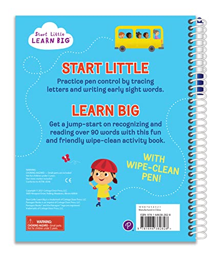 Wipe Clean Sight Words Activity Book for Kids Ages 3-5: Over 90 Words to Trace, Wipe Clean, Practice, and Learn! Includes Dry Erase Marker (Start Little Learn Big)