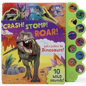 crash! stomp! roar! let's listen to dinosaurs! 10-button sound book, gifts for little dino lovers