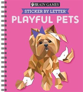 brain games - sticker by letter: playful pets (sticker puzzles - kids activity book)