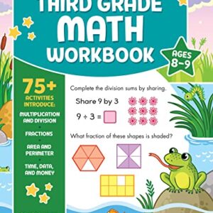 Third Grade Math Workbook Ages 8 to 9: 75+ Activities Multiplication & Division, Fractions, Area & Perimeter, Data, Math Facts, Word Problems, ... (Common Core) (English and Korean Edition)