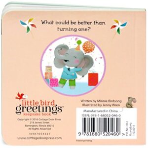 Now You Are One: Little Bird Greetings, Greeting Card Board Book with Personalization Flap, 1st Birthday Gifts for One Year Olds