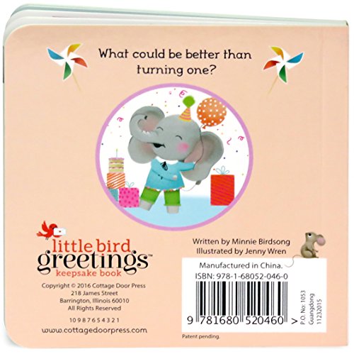 Now You Are One: Little Bird Greetings, Greeting Card Board Book with Personalization Flap, 1st Birthday Gifts for One Year Olds