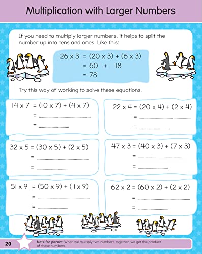 Third Grade Math Workbook Ages 8 to 9: 75+ Activities Multiplication & Division, Fractions, Area & Perimeter, Data, Math Facts, Word Problems, ... (Common Core) (English and Korean Edition)