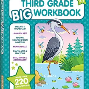 3rd Grade BIG Workbook All Subjects for Kids 8 - 9 includes 220+ Activities, Spelling, Grammar, Reading Comprehension, Writing, Math, and More