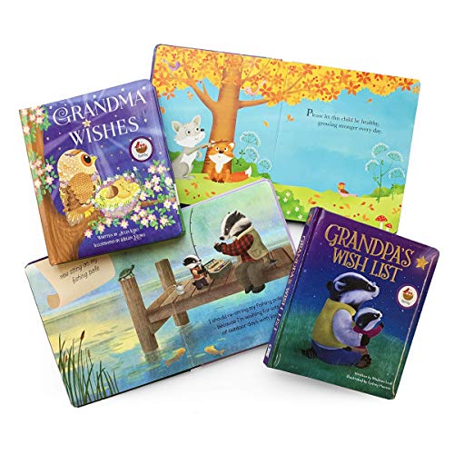 2-Pack Padded Board Books: Grandma's Wishes & Grandpa's Wish List, Ages 1-5 (Chunky Lift a Flap)