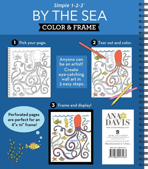 Color & Frame - By the Sea (Adult Coloring Book)