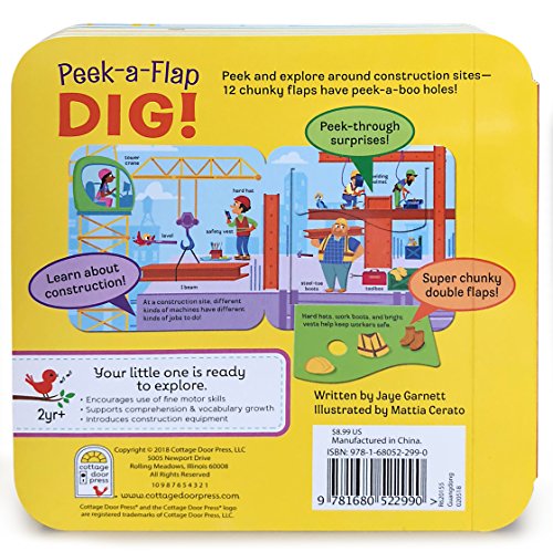 Peek-a-Flap Dig! - Construction Lift-a-Flap Board Book for Babies and Toddlers; Ages 2-7