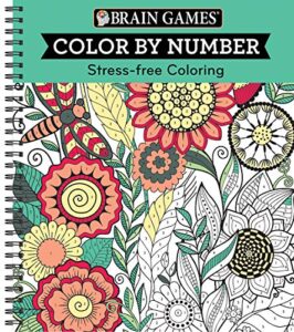 brain games - color by number: stress-free coloring (green)