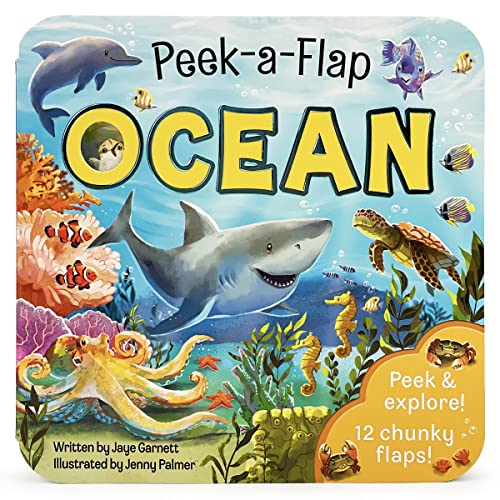 Peek-a-Flap Ocean Children's Lift-a-Flap Board Book for Children Learning about the Sea and Water Animals, Ages 2-5