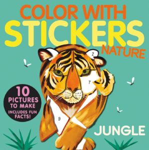 color with stickers: jungle: create 10 pictures with stickers!