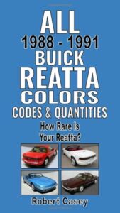 all 1988-1991 buick reatta colors, codes & quantities: how rare is your reatta?