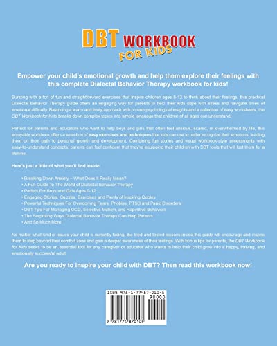 DBT Workbook For Kids: Fun & Practical Dialectal Behavior Therapy Skills Training For Young Children | Help Kids Recognize Their Emotions, Manage ... and Learn To Thrive! (Mental Health Therapy)