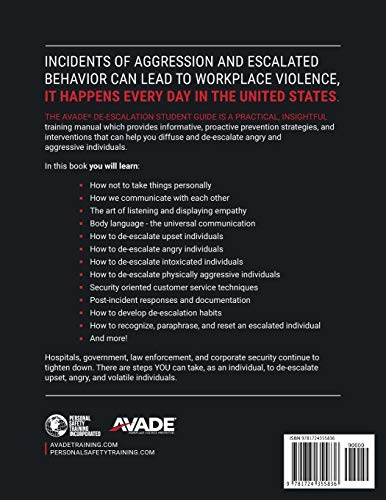 AVADE De-Escalation Student Guide: Education, Prevention & Mitigation for Violence in the Workplace