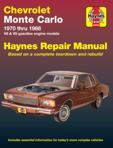 chevrolet monte carlo (70-88) haynes repair manual (does not include information specific to diesel engines. includes thorough vehicle coverage apart ... exclusion noted) (haynes repair manuals)