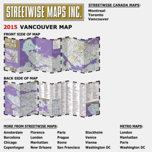 Streetwise Vancouver Map - Laminated City Center Street Map of Vancouver, Canada