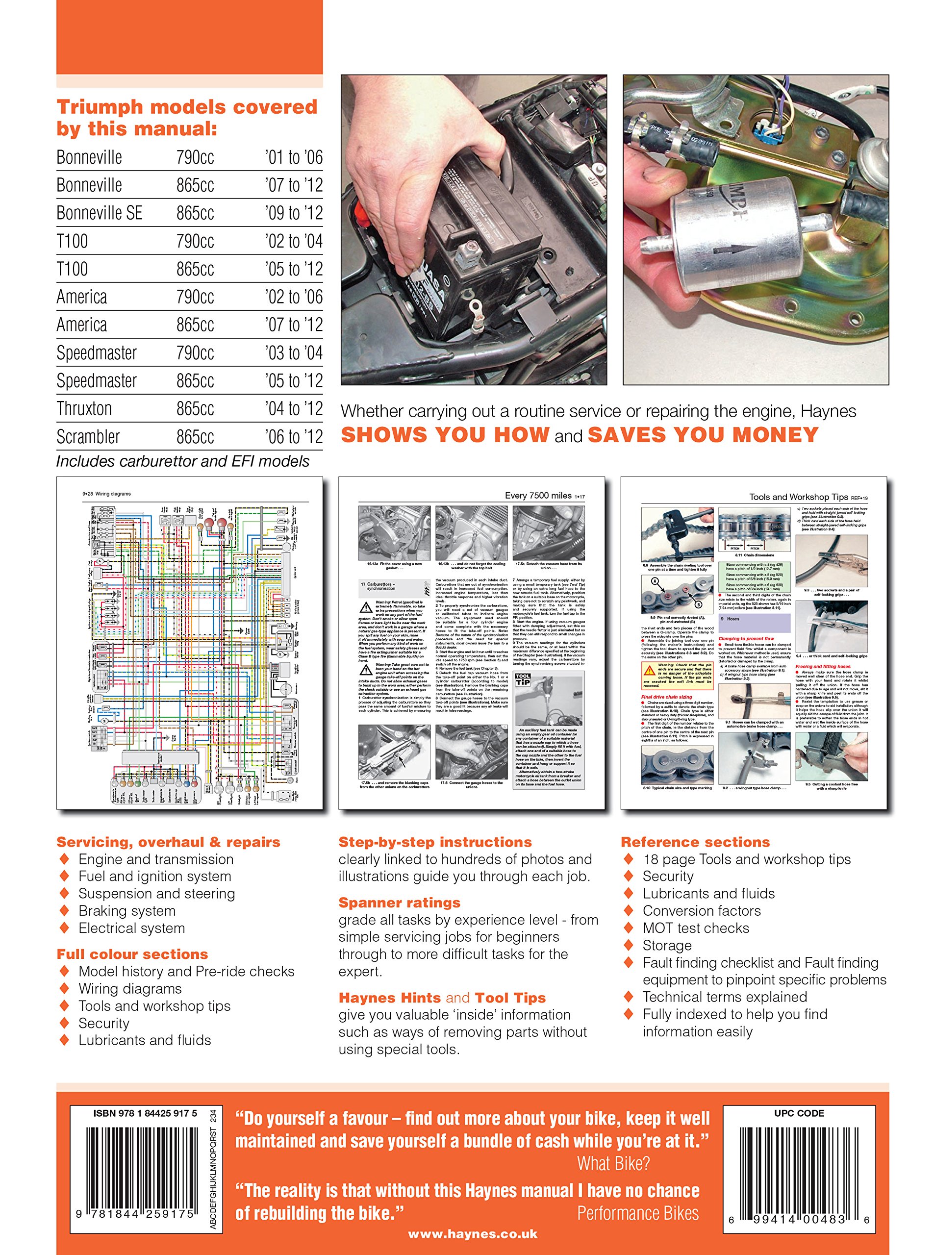 Triumph Bonneville (01 - 15) Haynes Repair Manual (Paperback)