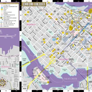 Streetwise Vancouver Map - Laminated City Center Street Map of Vancouver, Canada