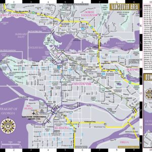 Streetwise Vancouver Map - Laminated City Center Street Map of Vancouver, Canada