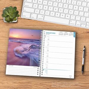 Beaches | 2023 6 x 7.75 Inch Spiral-Bound Wire-O Weekly Engagement Planner Calendar | New Full-Color Image Every Week | BrownTrout | Travel Nature Tropical