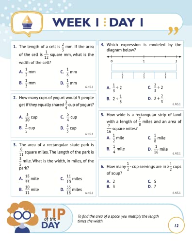 6th Grade Common Core Math: Daily Practice Workbook - Part I: Multiple Choice | 1000+ Practice Questions and Video Explanations | Argo Brothers (Next Generation Learning Standards Aligned (NGSS))