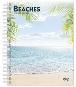 beaches | 2023 6 x 7.75 inch spiral-bound wire-o weekly engagement planner calendar | new full-color image every week | browntrout | travel nature tropical