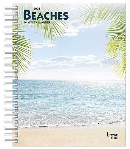 Beaches | 2023 6 x 7.75 Inch Spiral-Bound Wire-O Weekly Engagement Planner Calendar | New Full-Color Image Every Week | BrownTrout | Travel Nature Tropical