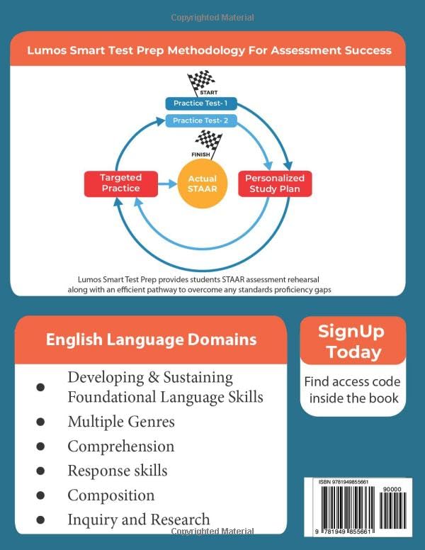 State of Texas Assessments of Academic Readiness (STAAR) Test Practice: Grade 5 English Language Arts Literacy (ELA) Practice Workbook and Full-length ... Guide (STAAR Redesign by Lumos Learning)