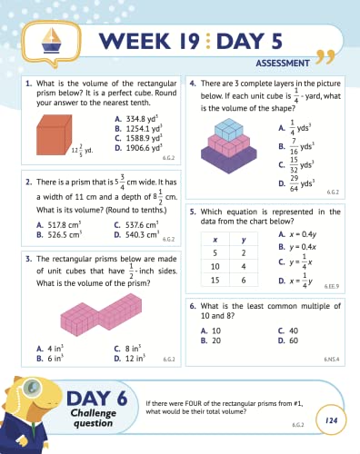 6th Grade Common Core Math: Daily Practice Workbook - Part I: Multiple Choice | 1000+ Practice Questions and Video Explanations | Argo Brothers (Next Generation Learning Standards Aligned (NGSS))