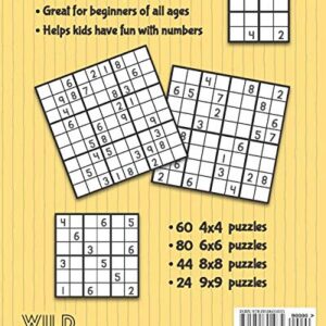 The Super Sudoku Book For Smart Kids: A Collection Of Over 200 Sudoku Puzzles Including 4x4's, 6x6's, 8x8's, and 9x9's That Range In Difficulty From Easy To Hard!