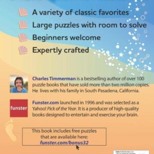 Funster Relaxing Puzzle Book for Adults - Large Print Easy Crosswords, Word Search, Sudoku, Word Scrambles, and Mazes!: The fun activity book for adults with a variety of brain games.