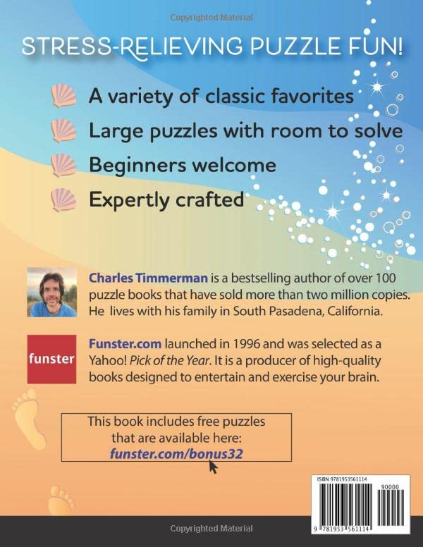 Funster Relaxing Puzzle Book for Adults - Large Print Easy Crosswords, Word Search, Sudoku, Word Scrambles, and Mazes!: The fun activity book for adults with a variety of brain games.