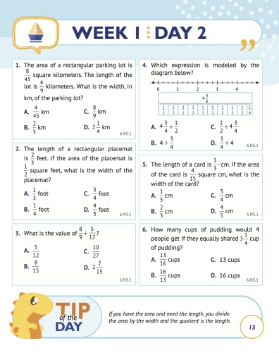 6th Grade Common Core Math: Daily Practice Workbook - Part I: Multiple Choice | 1000+ Practice Questions and Video Explanations | Argo Brothers (Next Generation Learning Standards Aligned (NGSS))