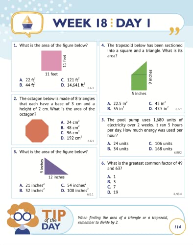 6th Grade Common Core Math: Daily Practice Workbook - Part I: Multiple Choice | 1000+ Practice Questions and Video Explanations | Argo Brothers (Next Generation Learning Standards Aligned (NGSS))