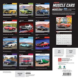 American Muscle Cars OFFICIAL | Voitures Américaines Musclées OFFICIEL | 2023 12 x 24 Inch Monthly Square Wall Calendar | Foil Stamped Cover | English/French Bilingual | BrownTrout | USA Motor Ford Chevrolet Chrysler Oldsmobile Pontiac