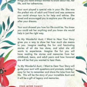 To My Wonderful Aunt, I Want to Hear Your Story: A Guided Journal to Share Her Life & Her Love (Hear Your Story Books)