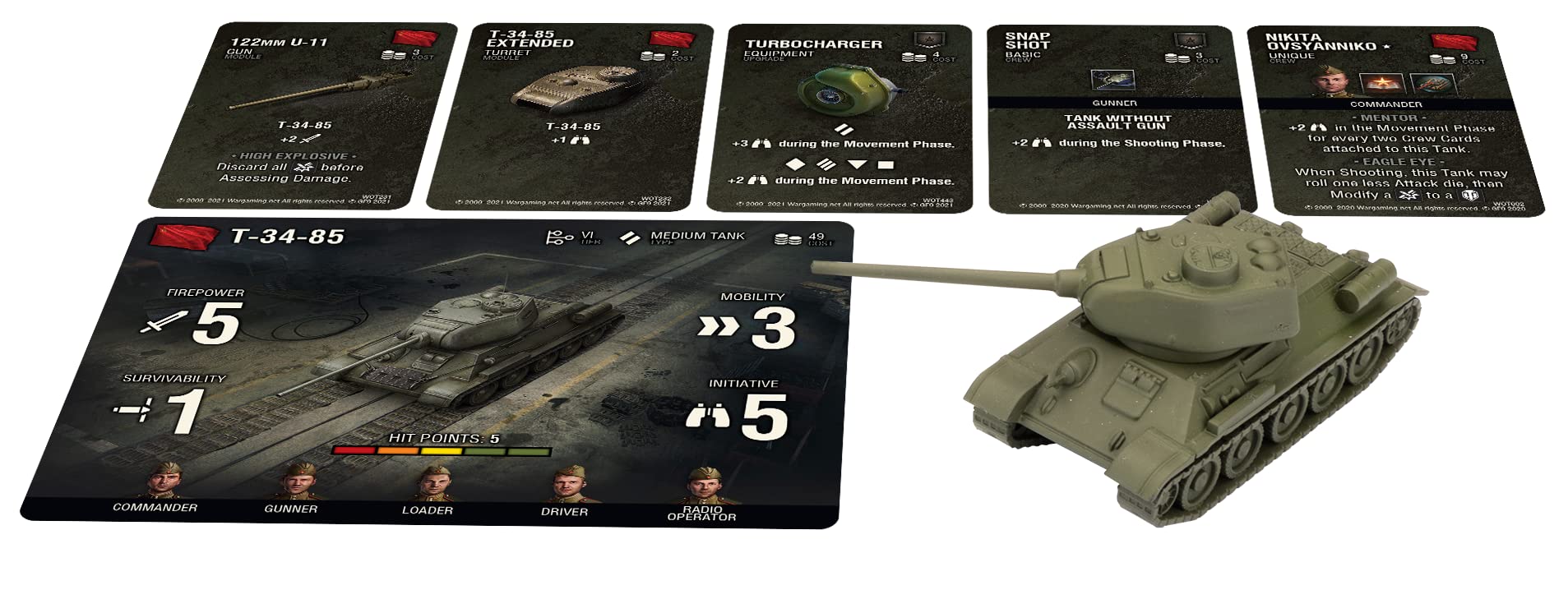 Gale Force Nine World of Tanks: Soviet T-34/85 - Wave 7 Medium Tank Expansion, Miniatures Game (WOT37)