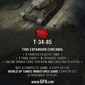 Gale Force Nine World of Tanks: Soviet T-34/85 - Wave 7 Medium Tank Expansion, Miniatures Game (WOT37)