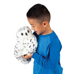 Folkmanis Snowy Owl Hand Puppet, Standard Packaging, White, Black