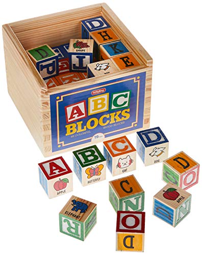 Schylling ABC Wooden Alphabet Blocks Toy