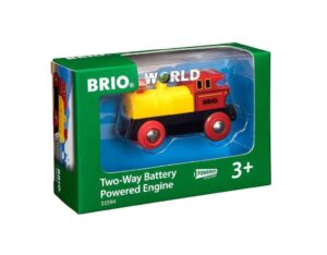 brio 33594 world two-way battery-operated engine - interactive train toy for kids | lights up | forward & reverse functions | great christmas or birthday gift | suitable for ages 3 and up