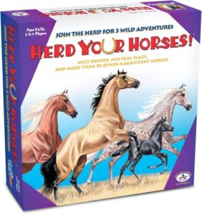 herd your horses game - experience the thrill of a wild horse round-up for 2-4 players, ages 8+