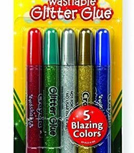 Crayola Washable Glitter Glue, Bold Blazes, Colors may vary, 5 Count, 1.75 oz