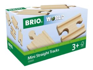 brio world 33333-4-piece mini straight tracks | versatile wooden train set extension | ideal for kids aged 3 & up | compatible with brio railway toys | fsc certified for sustainable forestry