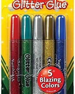 Crayola Washable Glitter Glue, Bold Blazes, Colors may vary, 5 Count, 1.75 oz