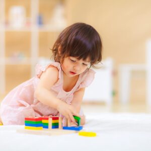 PlanToys (2403 Wooden Geometric Sorting Board Sustainably Made from Rubberwood and Non-Toxic Paints and Dyes