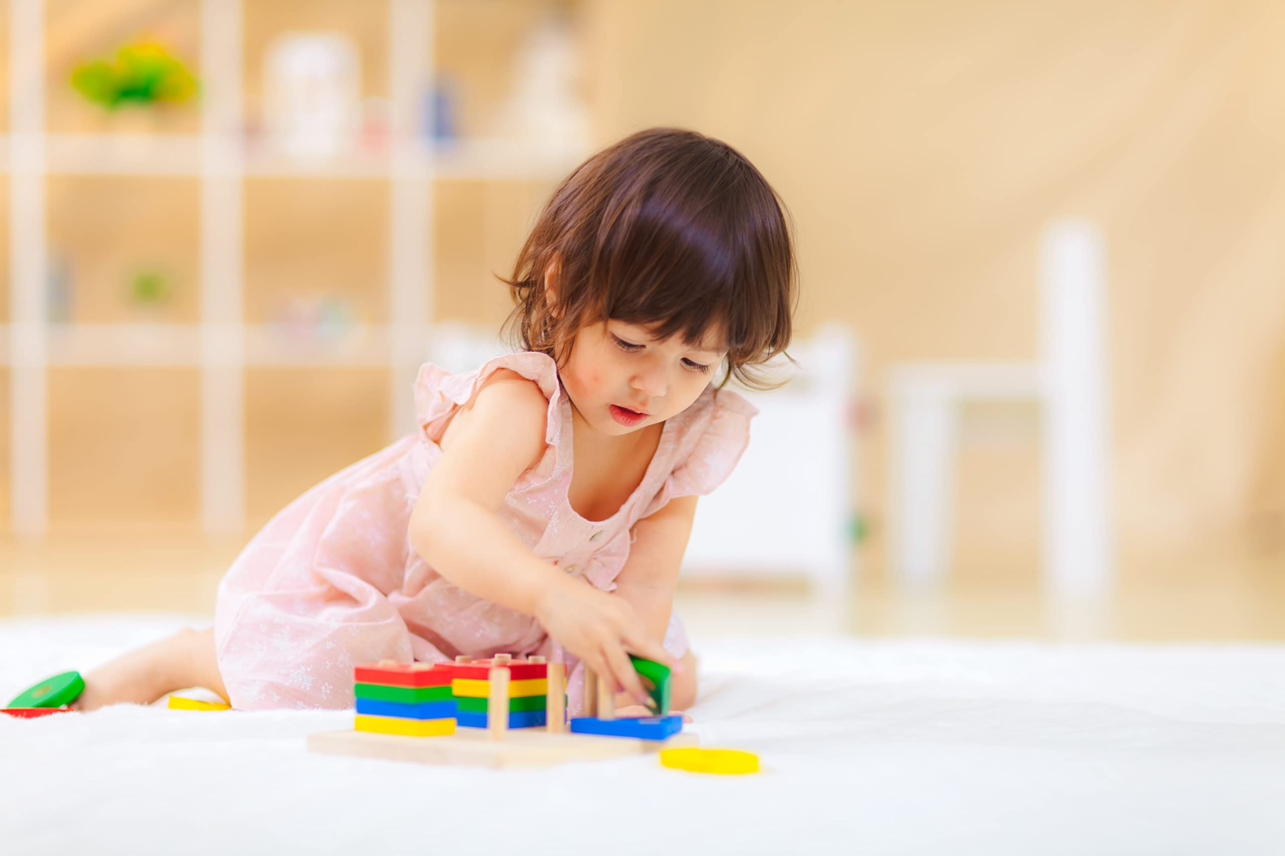 PlanToys (2403 Wooden Geometric Sorting Board Sustainably Made from Rubberwood and Non-Toxic Paints and Dyes