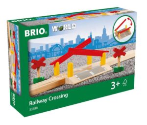 brio world 33388-4 piece railway crossing set | fun and interactive wooden train accessory for kids | enhances creativity and motor skills | fsc-certified eco-friendly toy for ages 3 and up